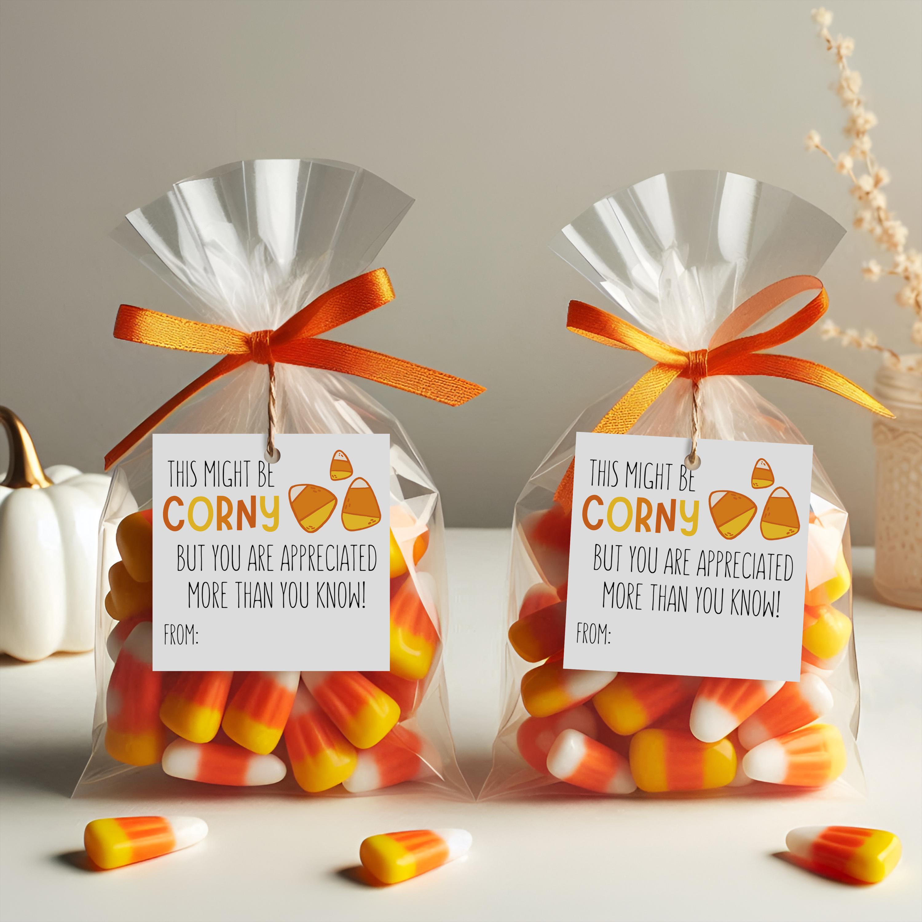 Candy Corn Gift Tag Canva Template, Halloween Party Favor Tag, October ...