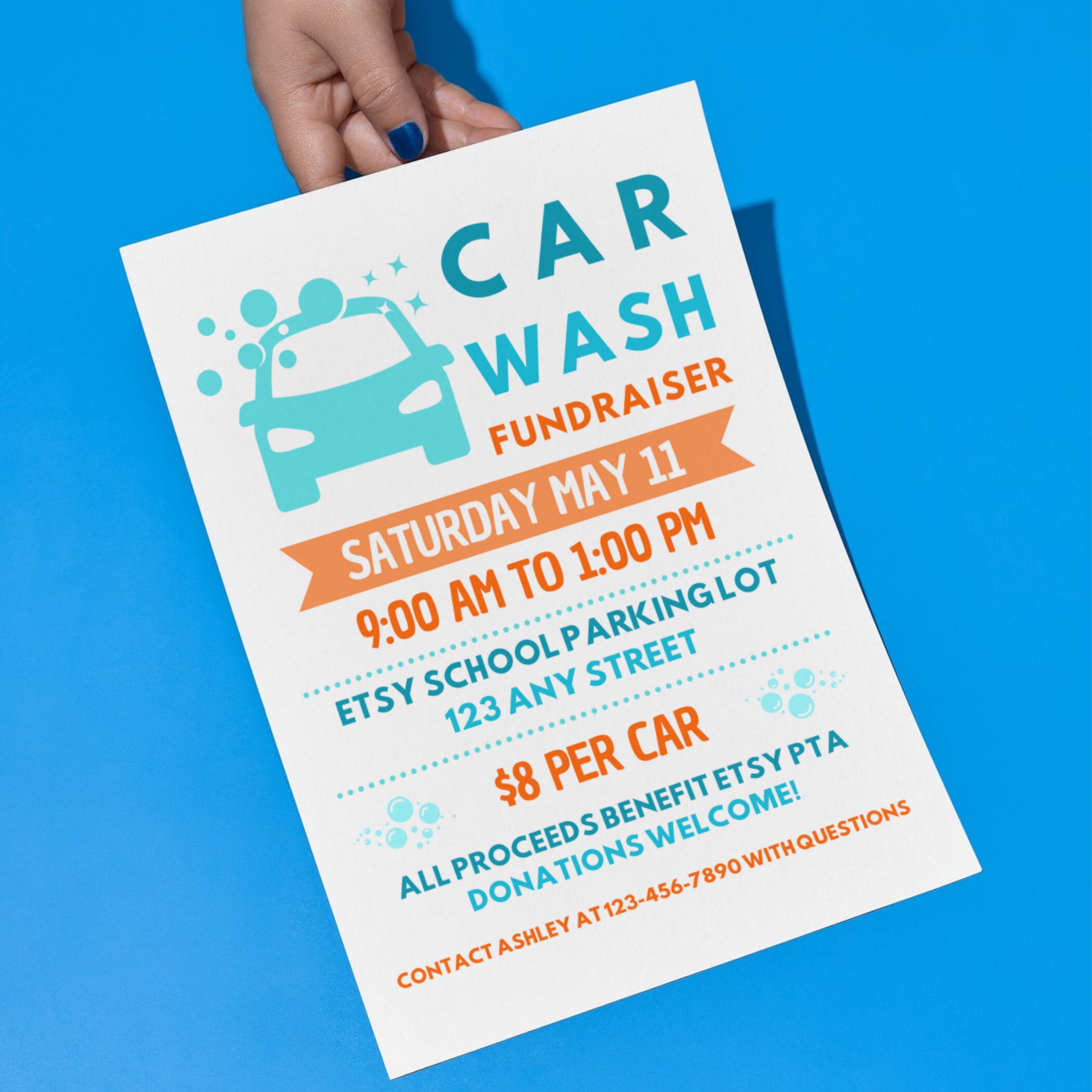 Car Wash Fundraiser Flyer Template - Etsy
