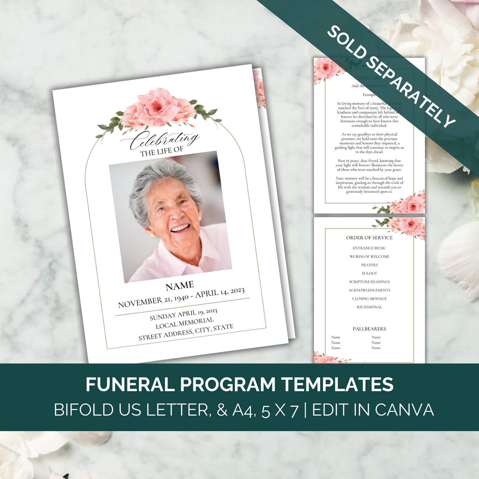 Funeral Program Template for Woman Purple, Celebration of Life Program ...