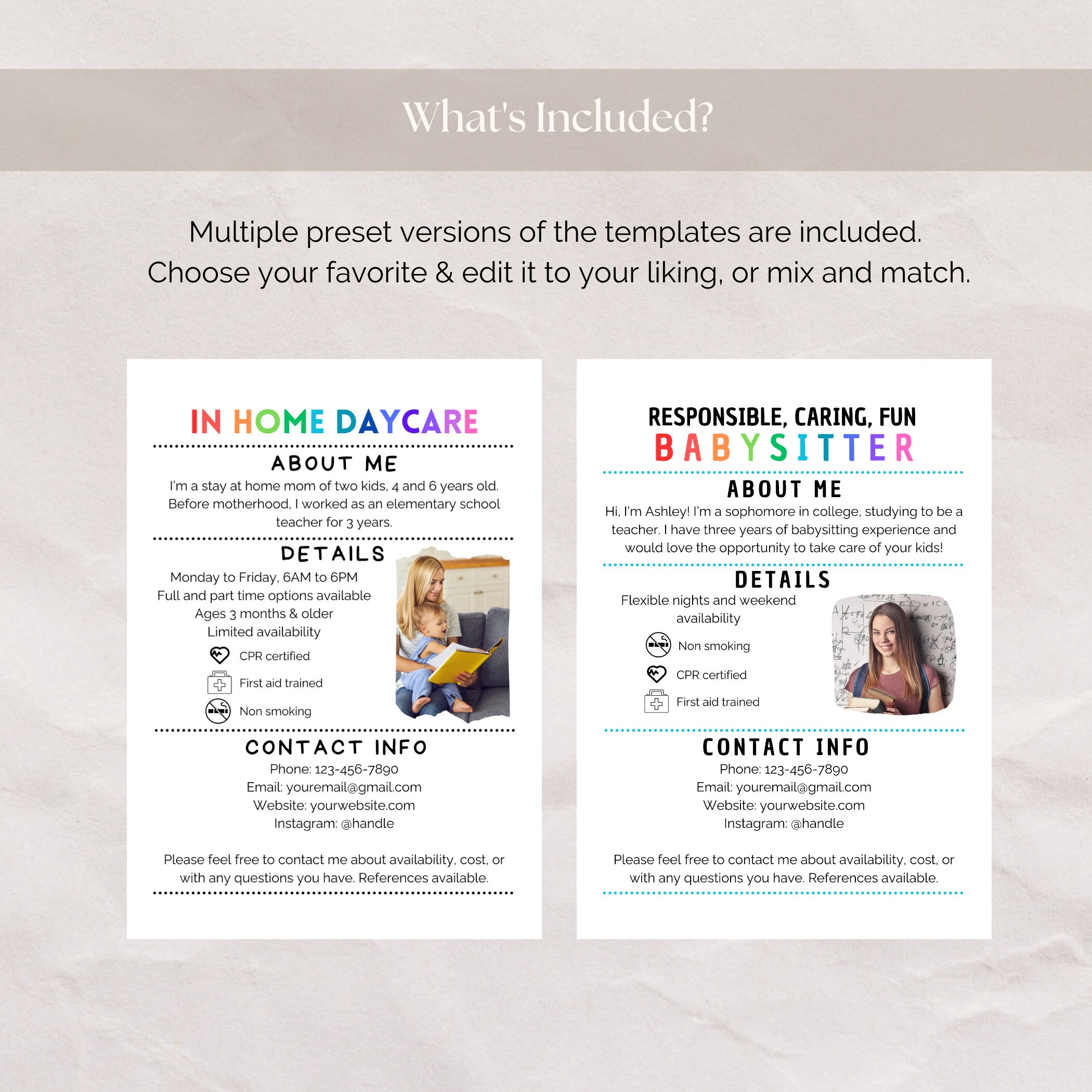 Babysitting Flyer Template, Editable at Home Daycare Flyer Template ...