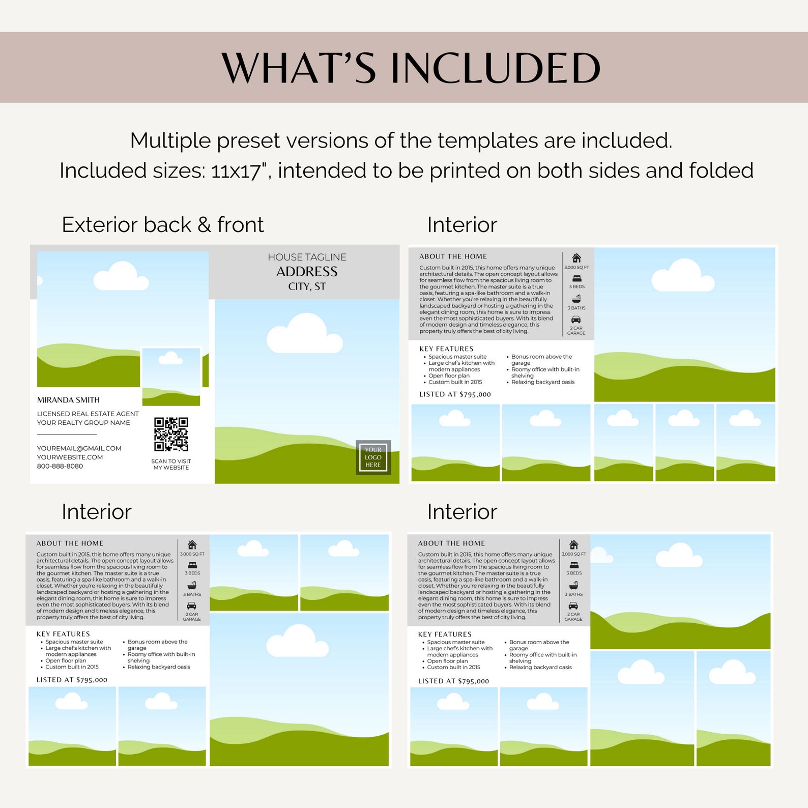 Real Estate Property Brochure Feature List Canva Template 4 Page ...