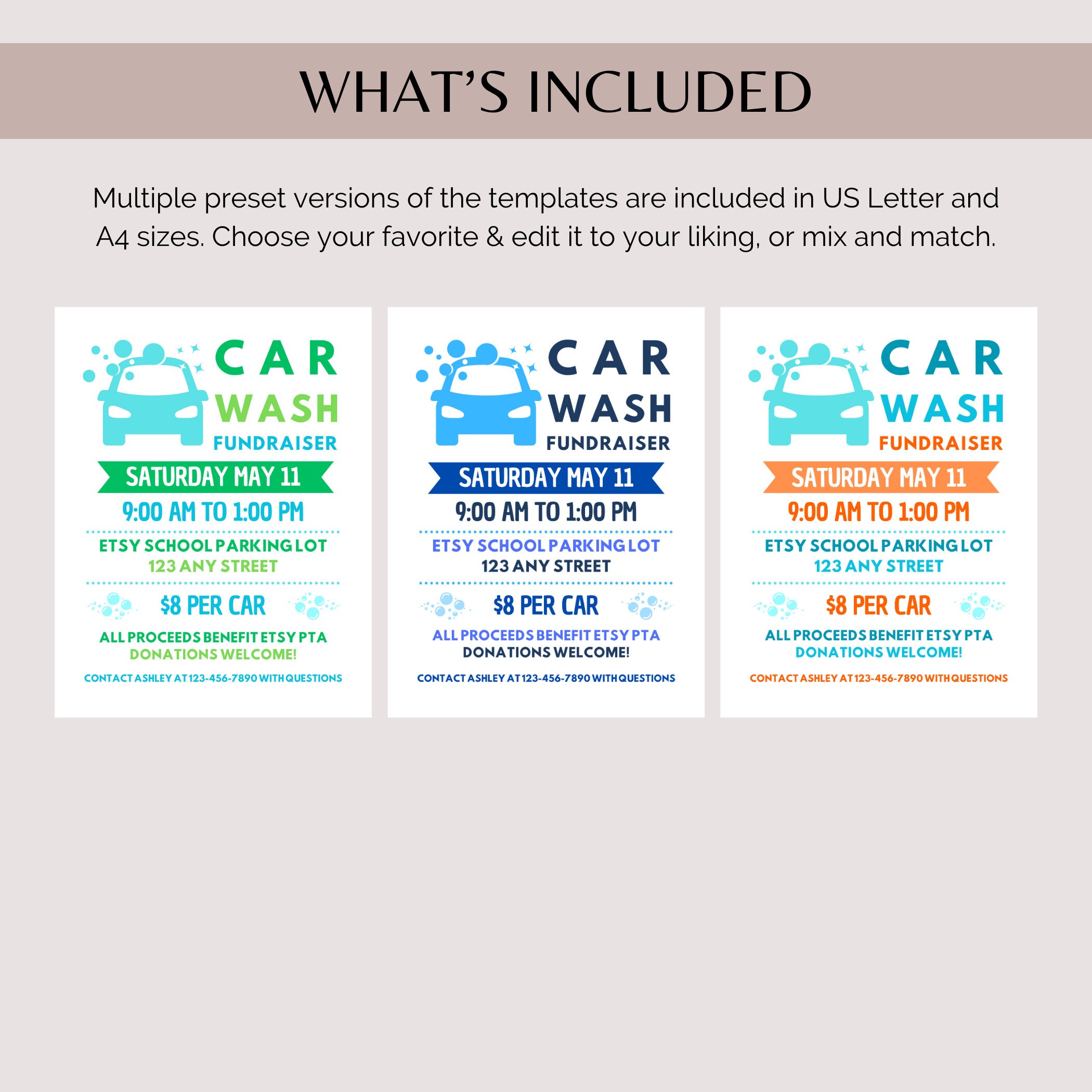 Car Wash Fundraiser Flyer Template, Editable Fundraiser Car Wash Flyer ...