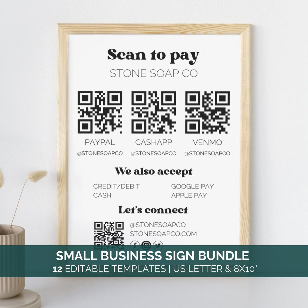 Forms of Payment Sign, Small Business Craft Show Bundle, Craft Fair ...