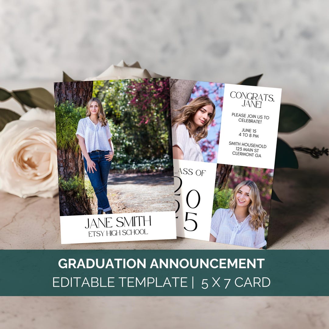 Open House Invitation Graduation Canva Template, High School Graduation ...