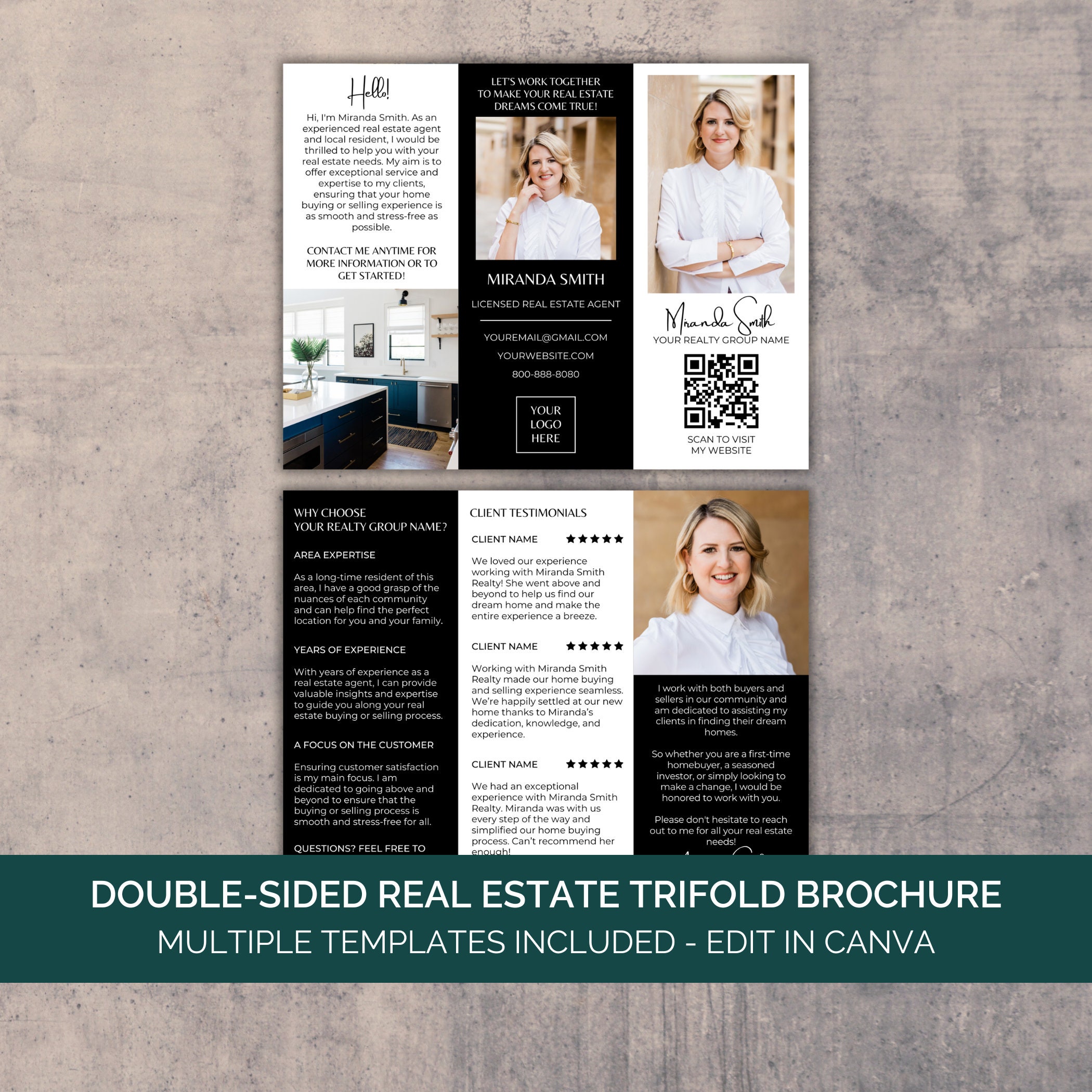 Real Estate Agent Brochure, Real Estate Agent Introduction Tri Fold ...