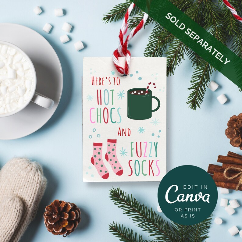 Cup of Cheer Gift Tag Canva Template, Christmas Tea Teacher Tag, Hot ...