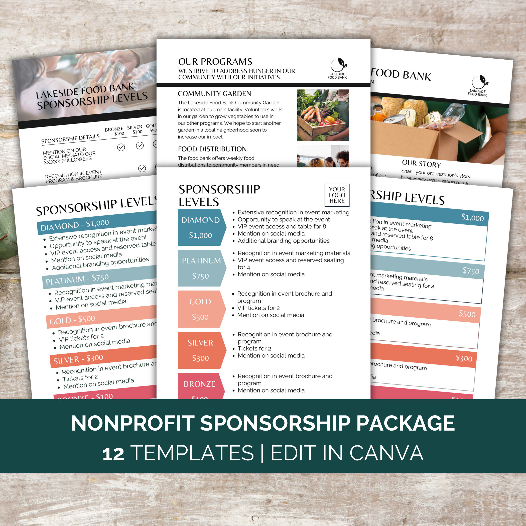 Sponsorship Levels Template, Nonprofit Sponsor Level Flyer, Nonprofit ...