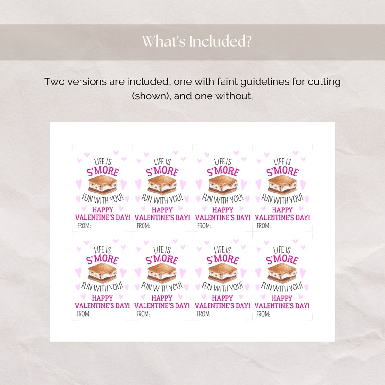 Smore Valentine Tag, S'more Valentine's Day Card, Smore Valentine ...