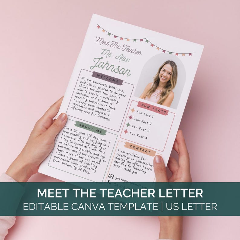 Boho Meet the Teacher Canva Template, Elementary All About Me Teacher ...