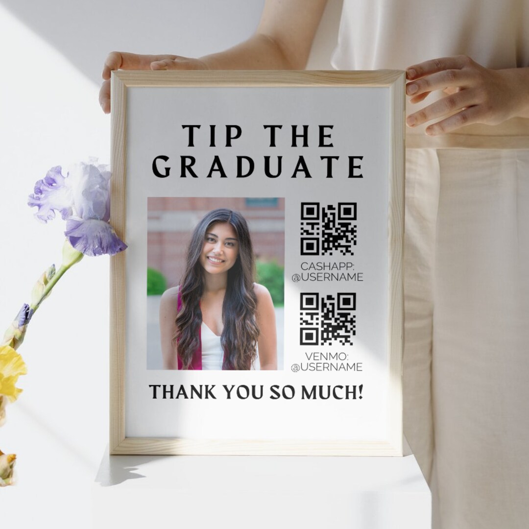 Tip the Graduate QR Code Sign, Graduation Qr Code Sign for Open House ...