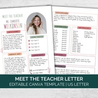 Editable Meet the Teacher Template, Pastel New Teacher Intro Printable ...