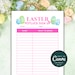 Easter Sign up Sheet, Printable Easter Potluck Sign up Sheet, Easter ...