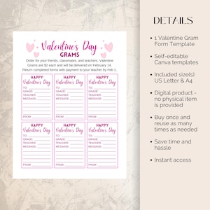 Valentines Gram Fundraiser Canva Template, Valentine Gram Fundraising ...
