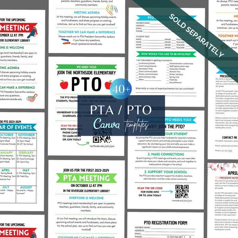 Editable PTA Membership Form, PTO Registration Sign up Sheet, PTA Flyer ...