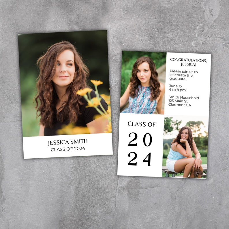 Graduation Announcement Twin, Graduation Party Invitation Twins ...