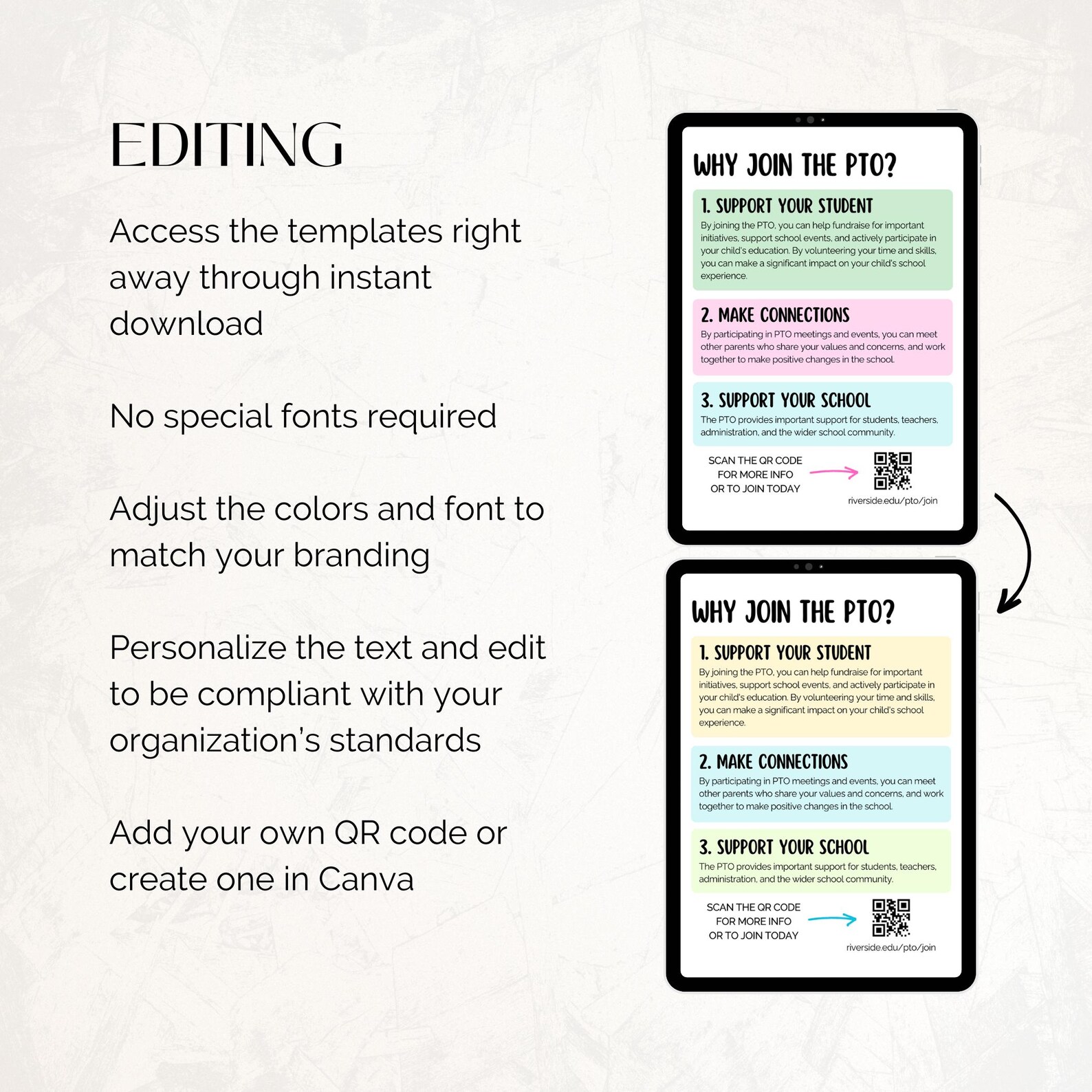 Why Join the PTO Flyer Canva Template, PTO Membership Form, Membership ...