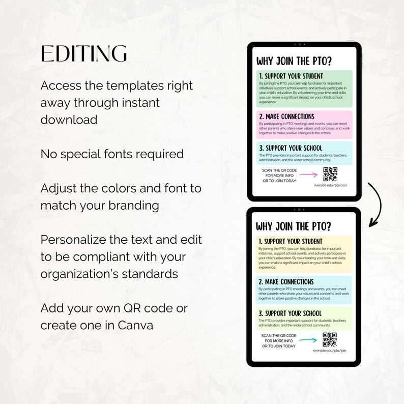 Why Join the PTO Flyer Canva Template, PTO Membership Form, Membership ...