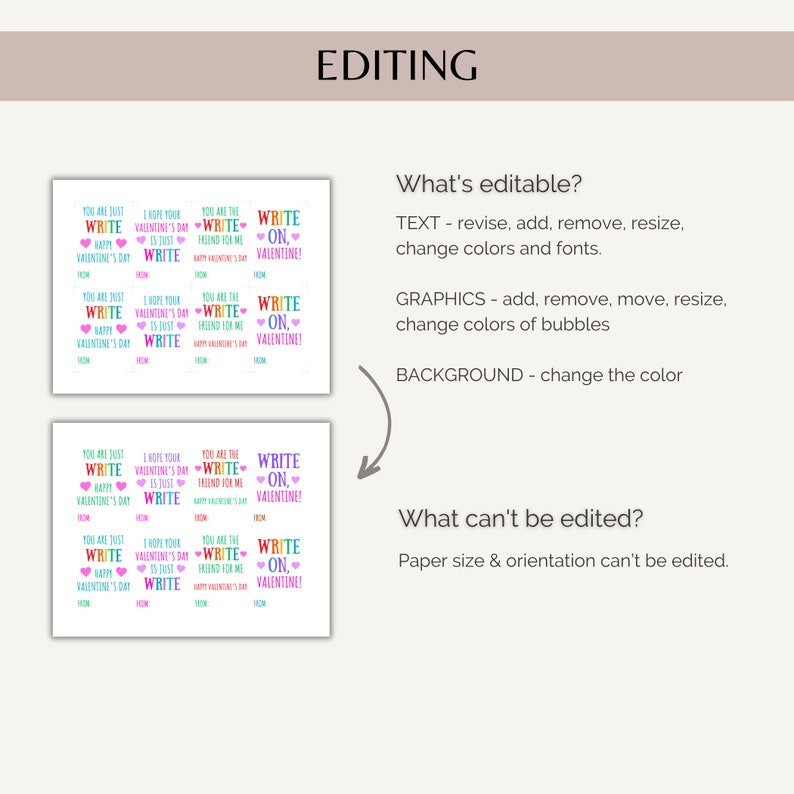 You Are Just Write Valentine Card Canva Template, Colored Pencils ...