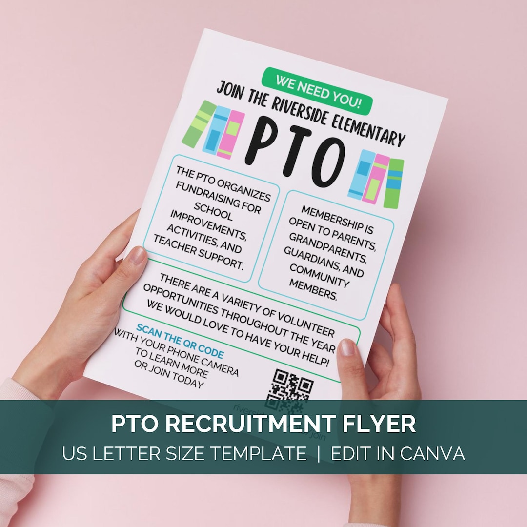 Join the PTO Flyer Canva Template, PTO Recruitment Flyer, Membership ...