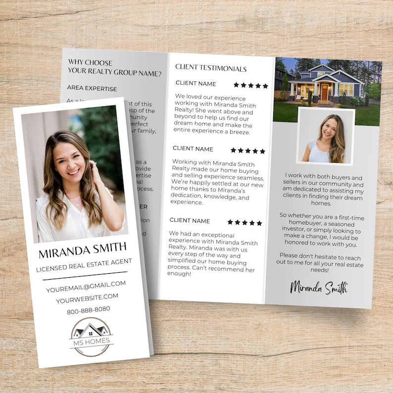 Real Estate Agent Brochure, Real Estate Agent Introduction Tri Fold Brochure Template, Trifold ...