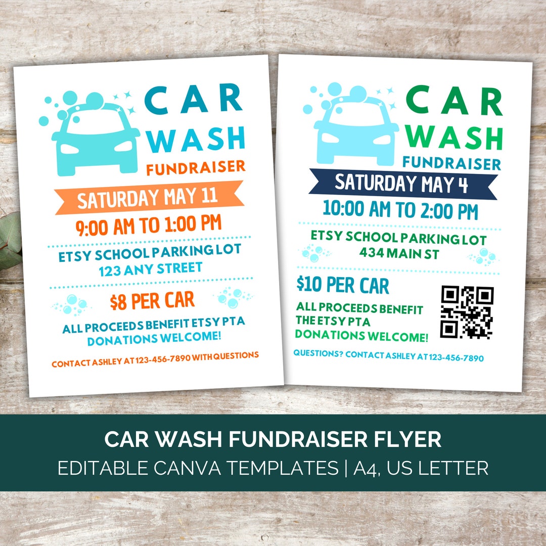 Car Wash Fundraiser Flyer Template, Editable Fundraiser Car Wash Flyer ...