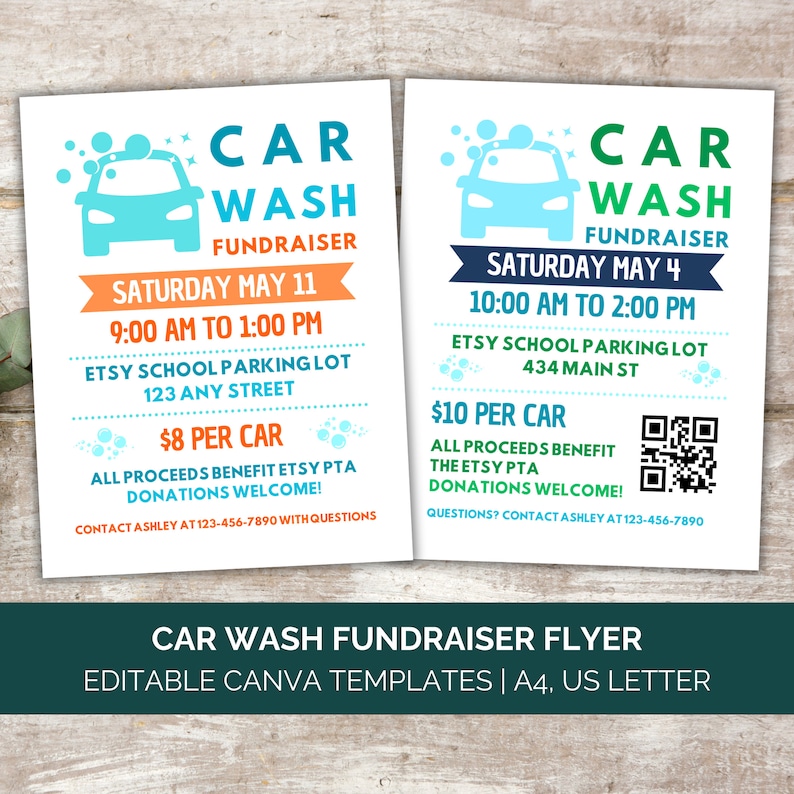 Car Wash Fundraiser Flyer Template, Editable Fundraiser Car Wash Flyer ...