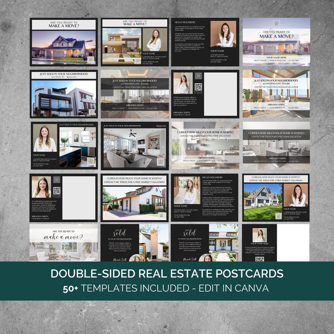 Luxury Real Estate Postcard Templates, Modern Real Estate Postcards ...