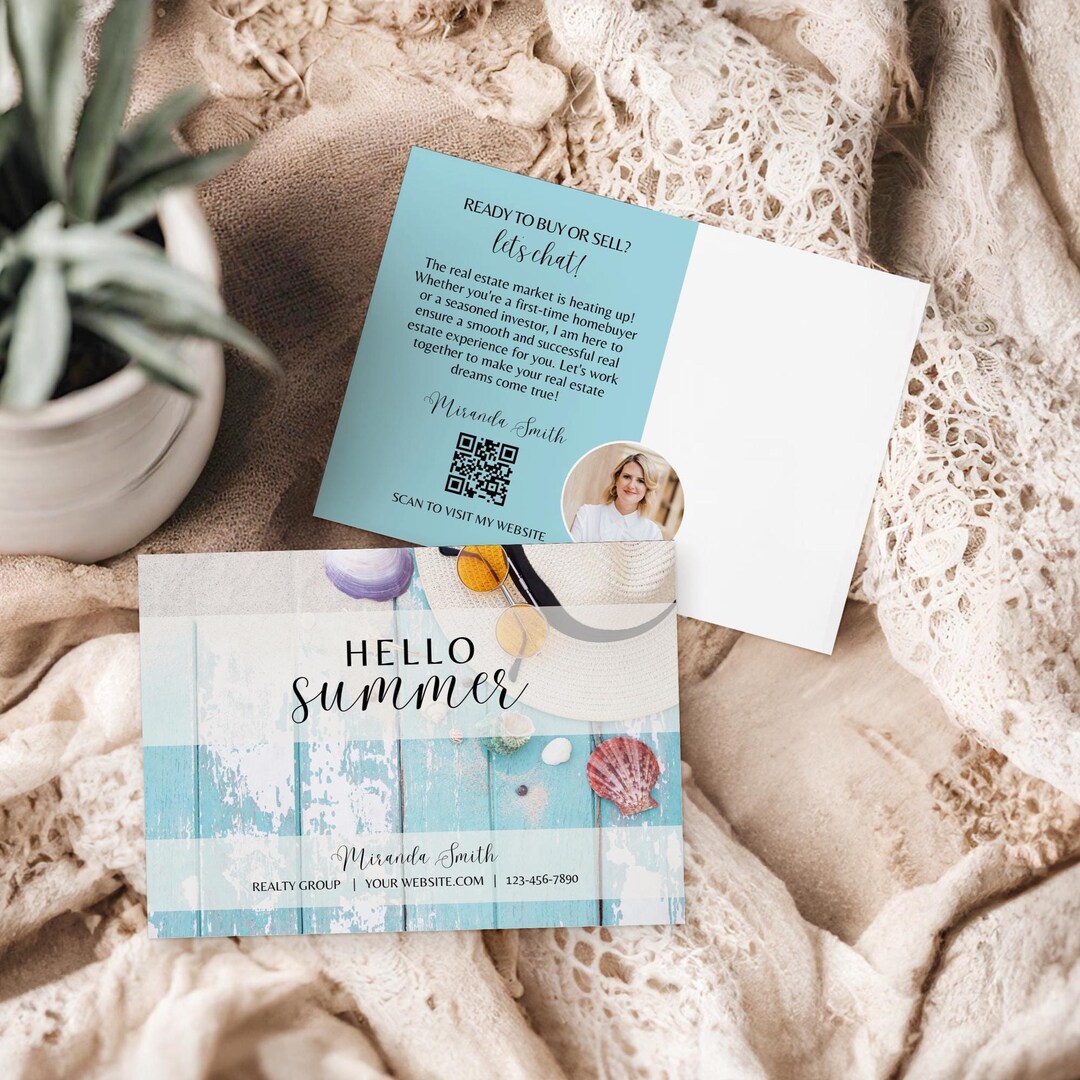 Summer Real Estate Postcards Canva Template, July Hello Summer Real ...