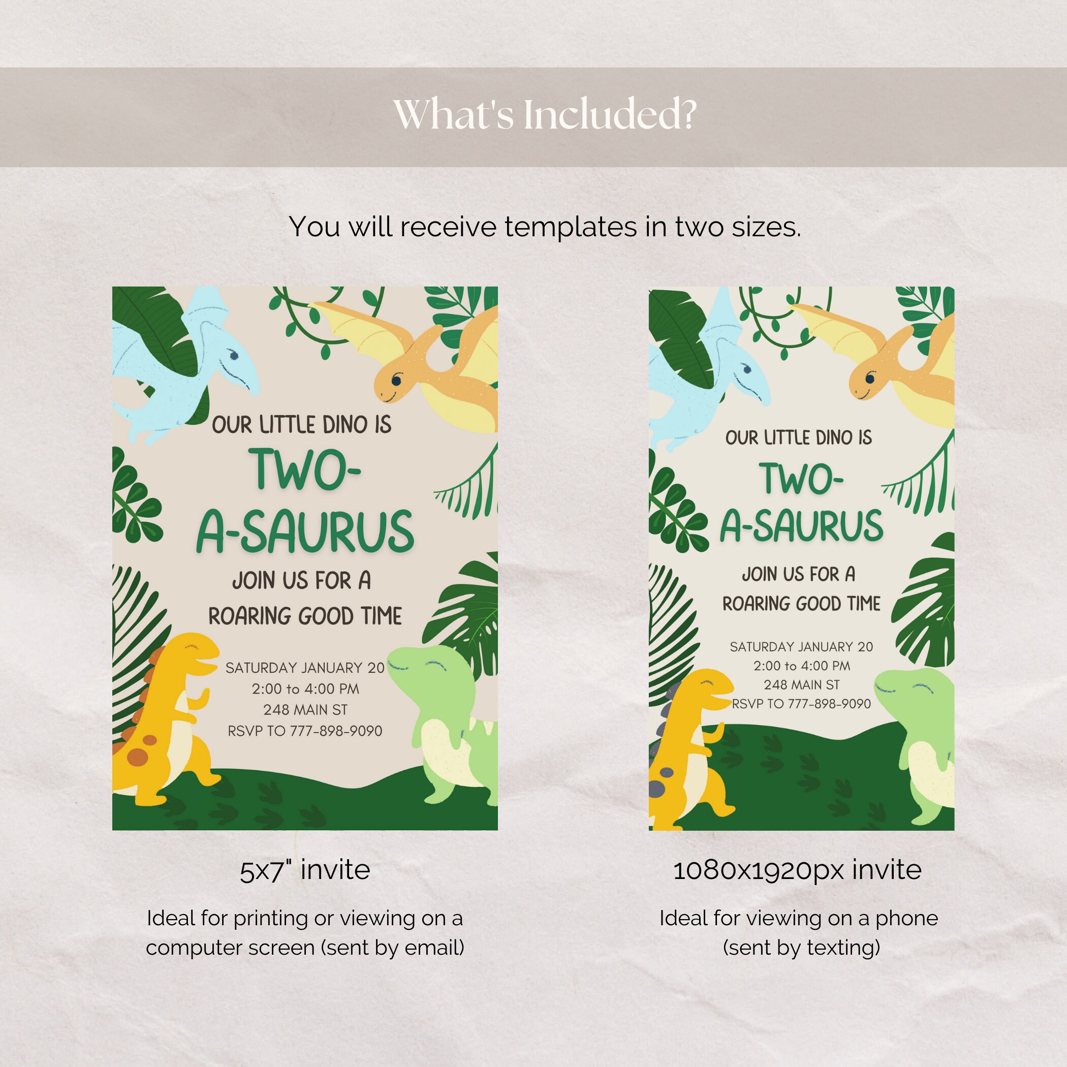 One A Saurus Birthday Invitation Template, Dinosaur Birthday Invitation ...