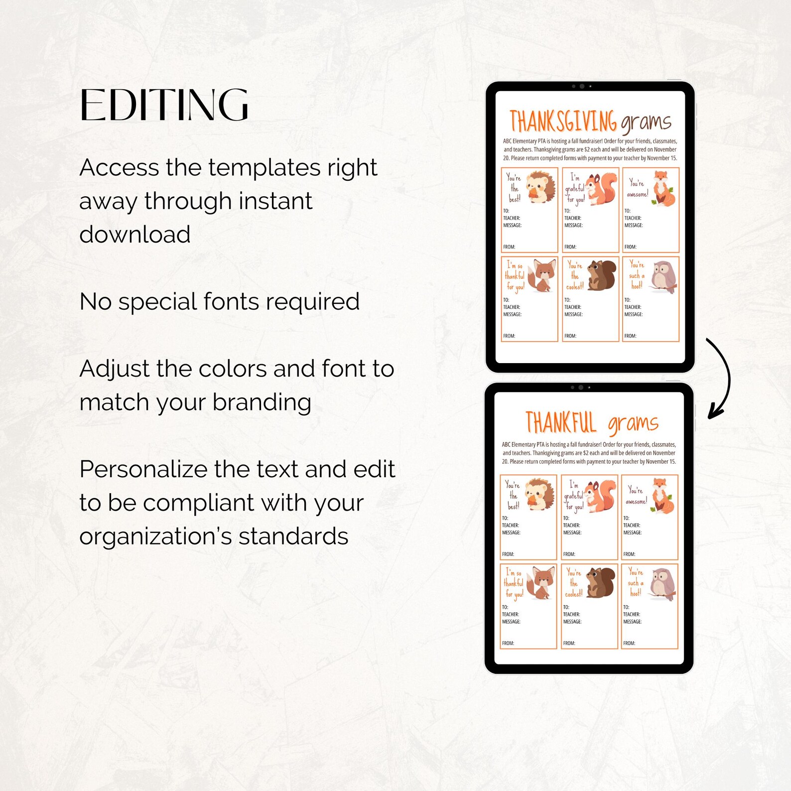 Thanksgiving Gram Flyer Canva Template, Fall Candy Fundraiser ...