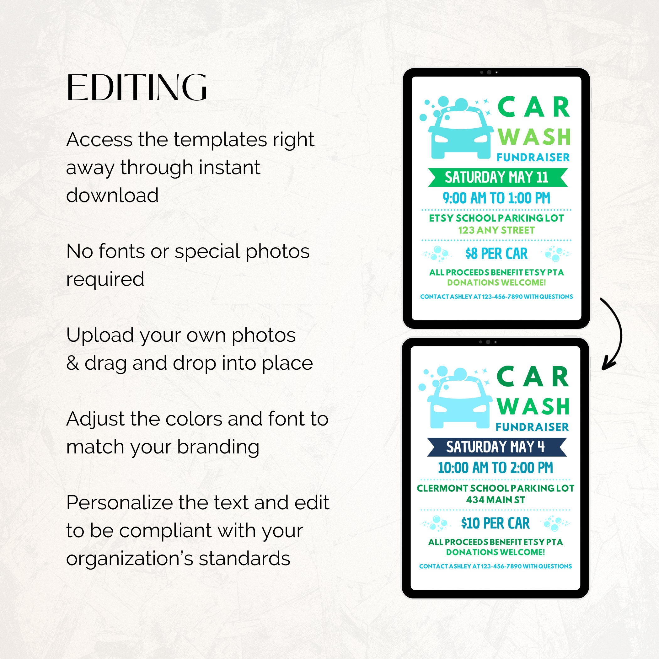 Car Wash Fundraiser Flyer Template, Editable Fundraiser Car Wash Flyer ...