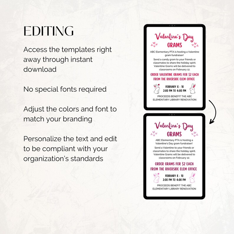 Valentines Day Gram Fundraiser Canva Template, Animal Valentine Candy ...