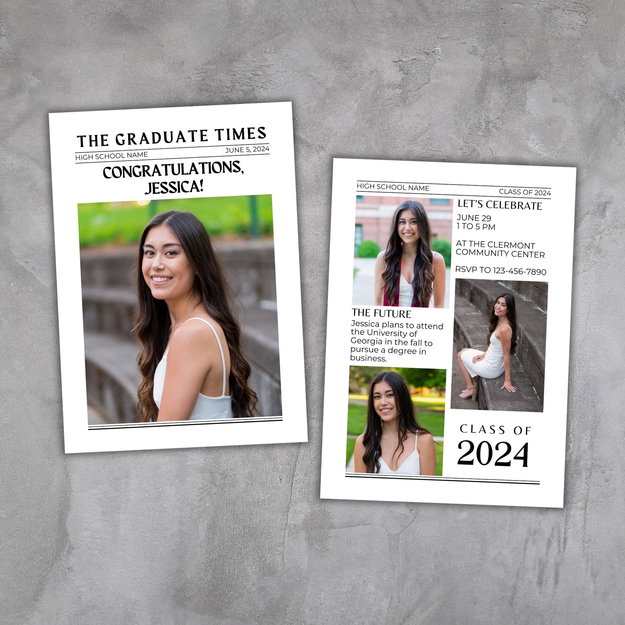 Newspaper Graduation Invitation 2024, Newspaper Graduation Party Invite ...