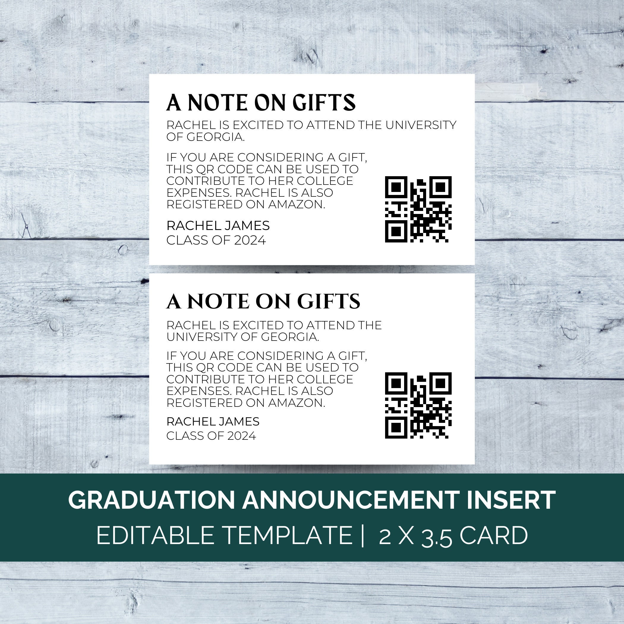 Editable Graduation Party Invitation Insert Template, Graduation QR ...