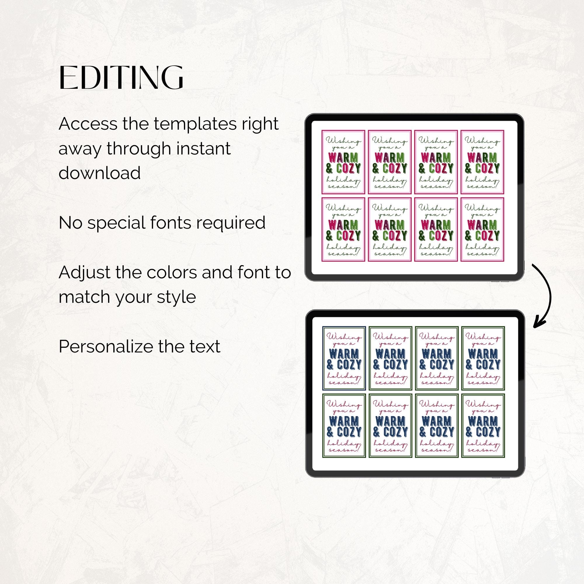 Warm and Cozy Christmas Gift Tag Canva Template, Fuzzy Socks Gift Tag ...