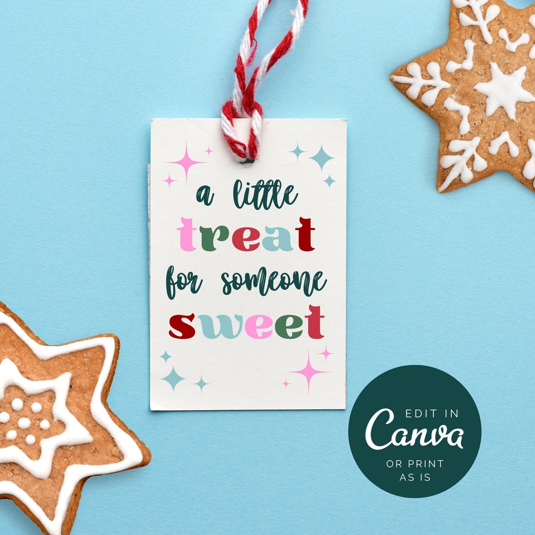 Christmas Sweet Treat Tag, Printable Treat Tag for Nuts, Sweet Treat ...