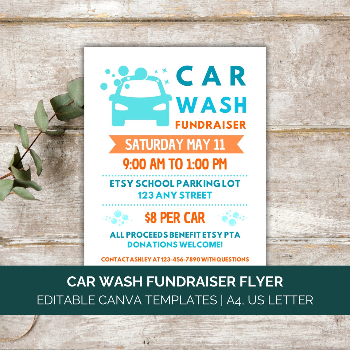 Car Wash Fundraiser Flyer Template, Editable Fundraiser Car Wash Flyer ...