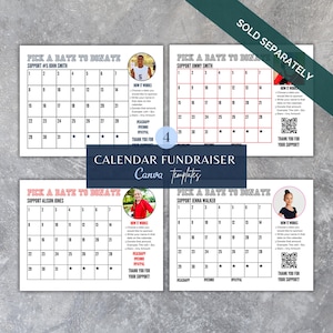 All Purpose Pick A Date Calendar Fundraiser Canva Template, No Photo ...