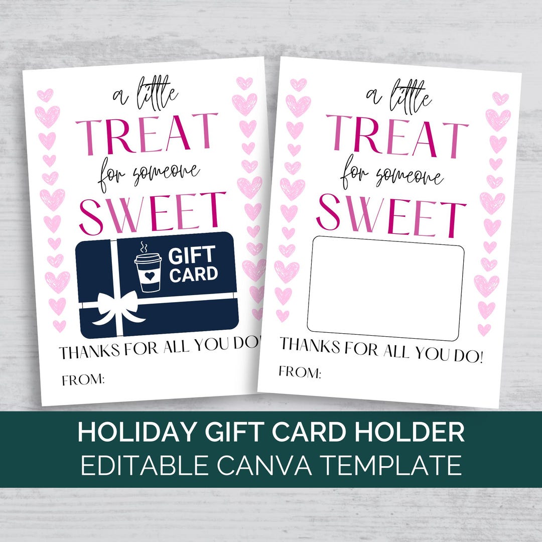 Valentine Coffee Gift Card Holder Canva Template, Happy Valentine's Day ...