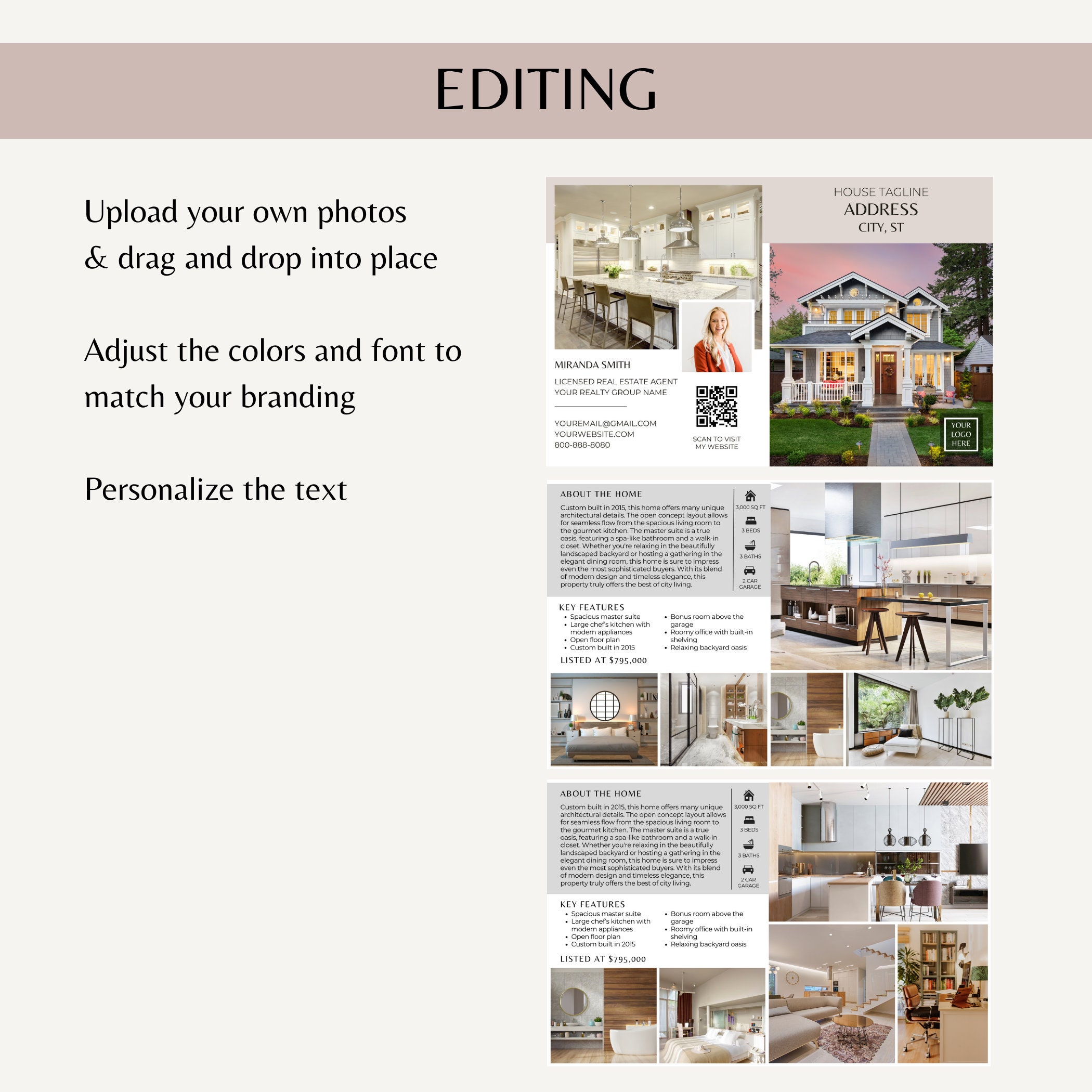 Real Estate Property Brochure Feature List Canva Template 4 Page ...