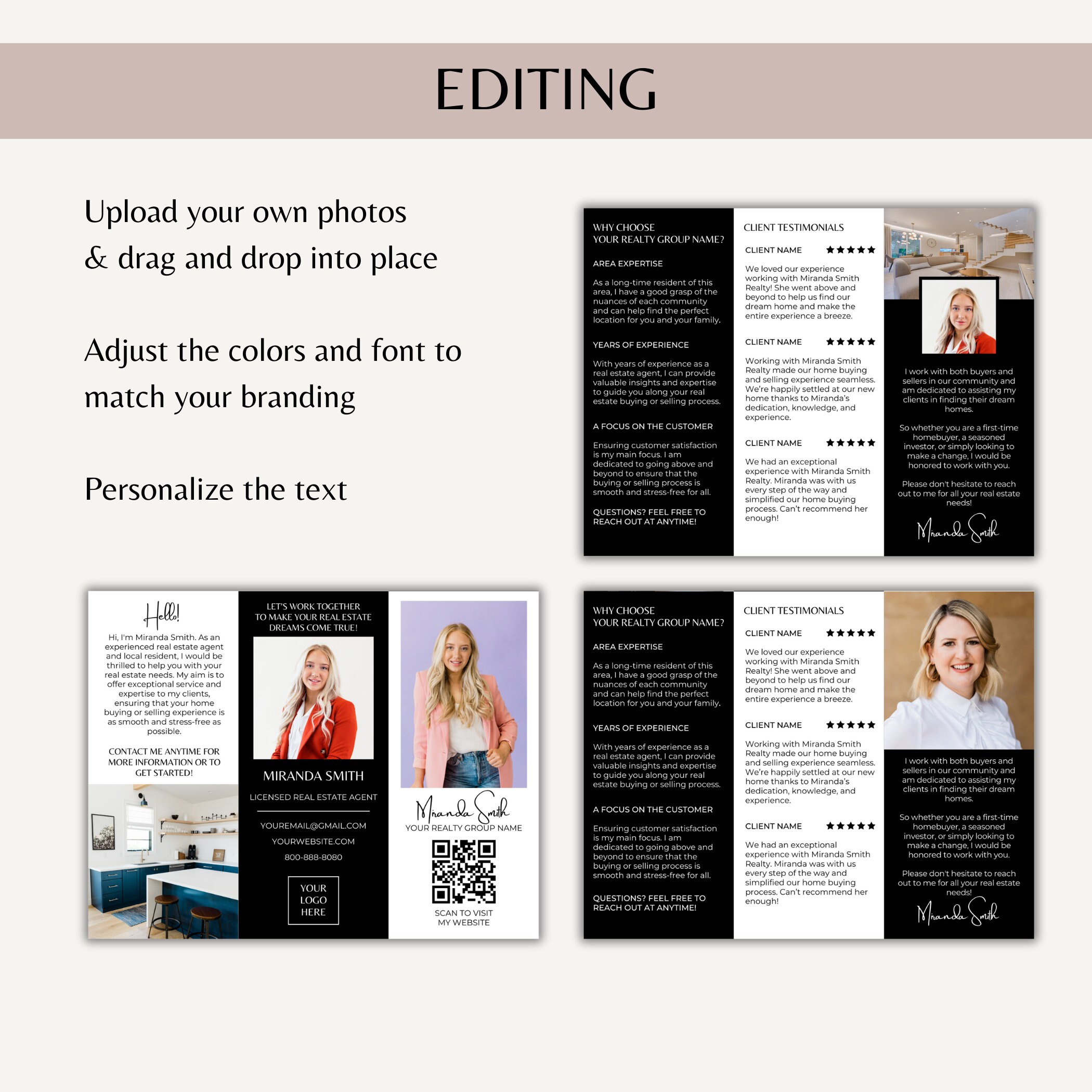 Real Estate Agent Brochure, Real Estate Trifold Brochure Template, Real Estate Introduction ...