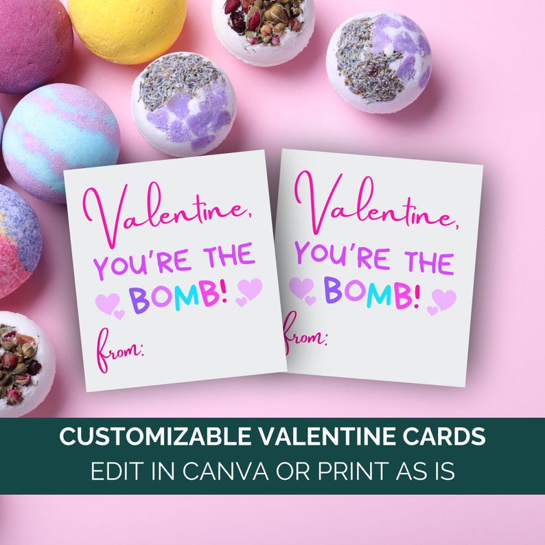 You're the Bomb Bath Bomb Valentine Canva Template, Bath Bomb ...