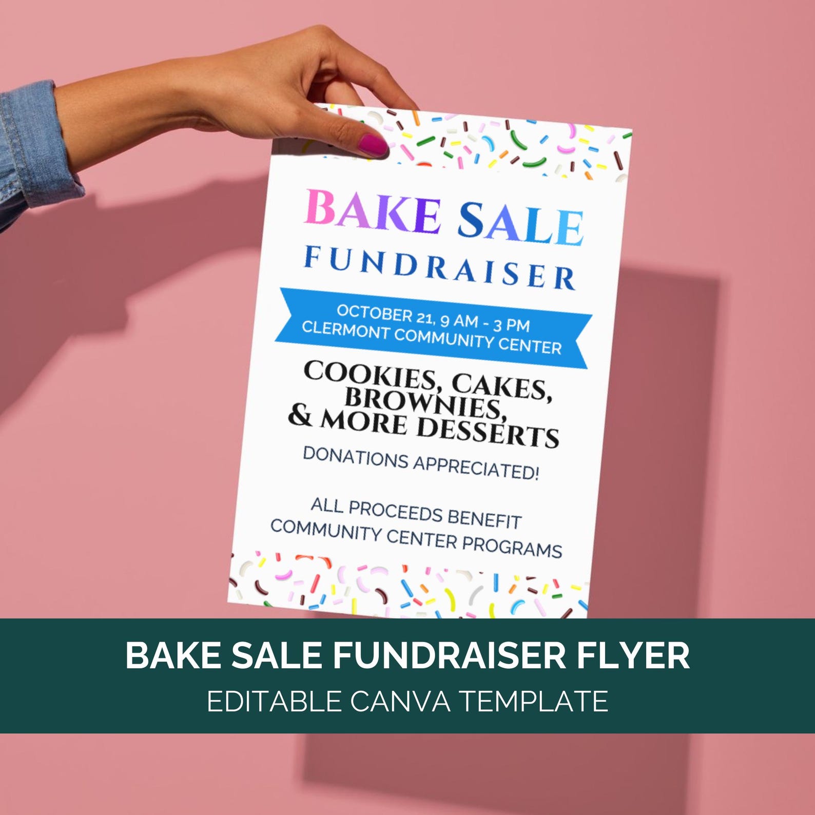 Bake Sale Flyer Template, PTA Bake Sale Fundraiser Flyer, Editable ...