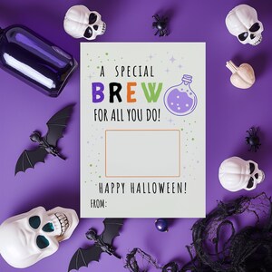 Halloween Gift Card Holder Brew Canva Template, Fall Thank You Gift ...