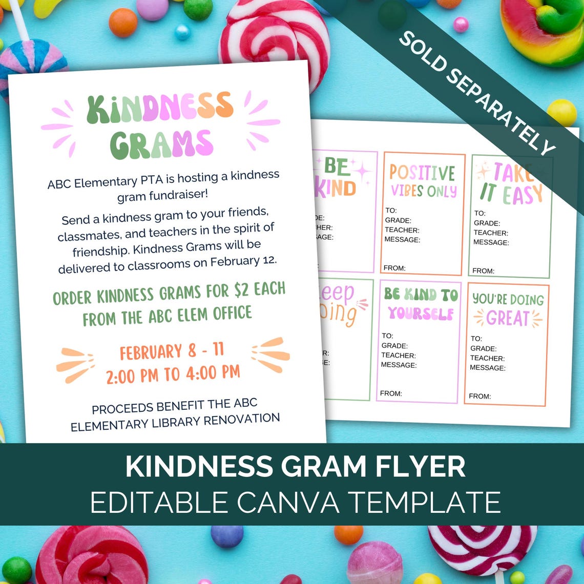 Valentines Day Gram Fundraiser Canva Template, Animal Valentine Candy ...