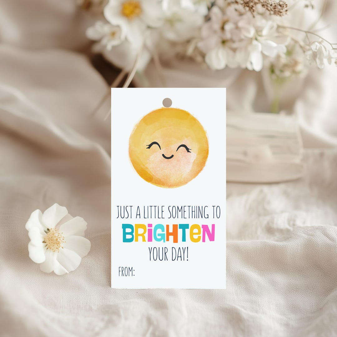 Something to Brighten Your Day Gift Tag Canva Template, Sunshine ...