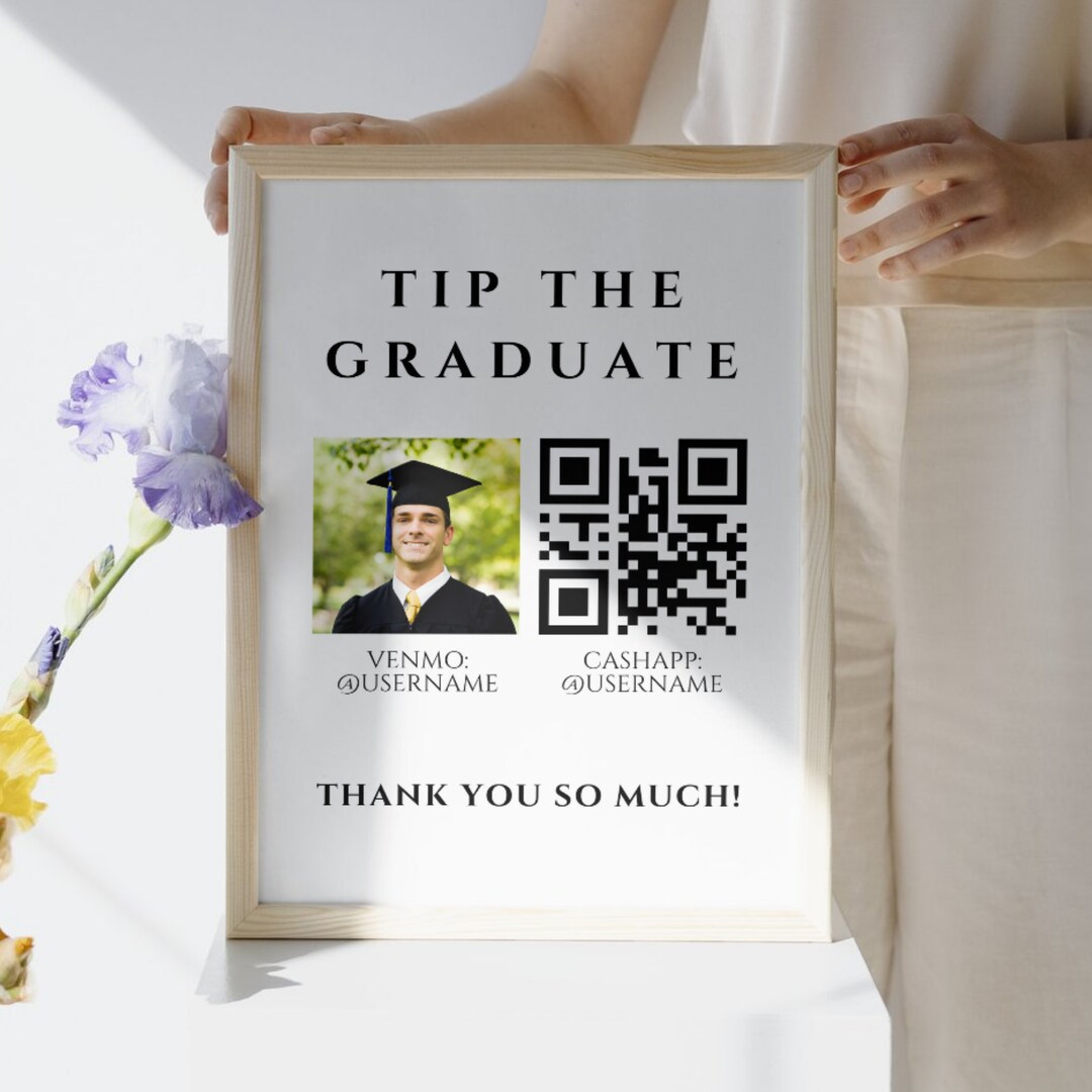 Tip the Graduate QR Code Sign, Graduation Qr Code Sign for Open House ...
