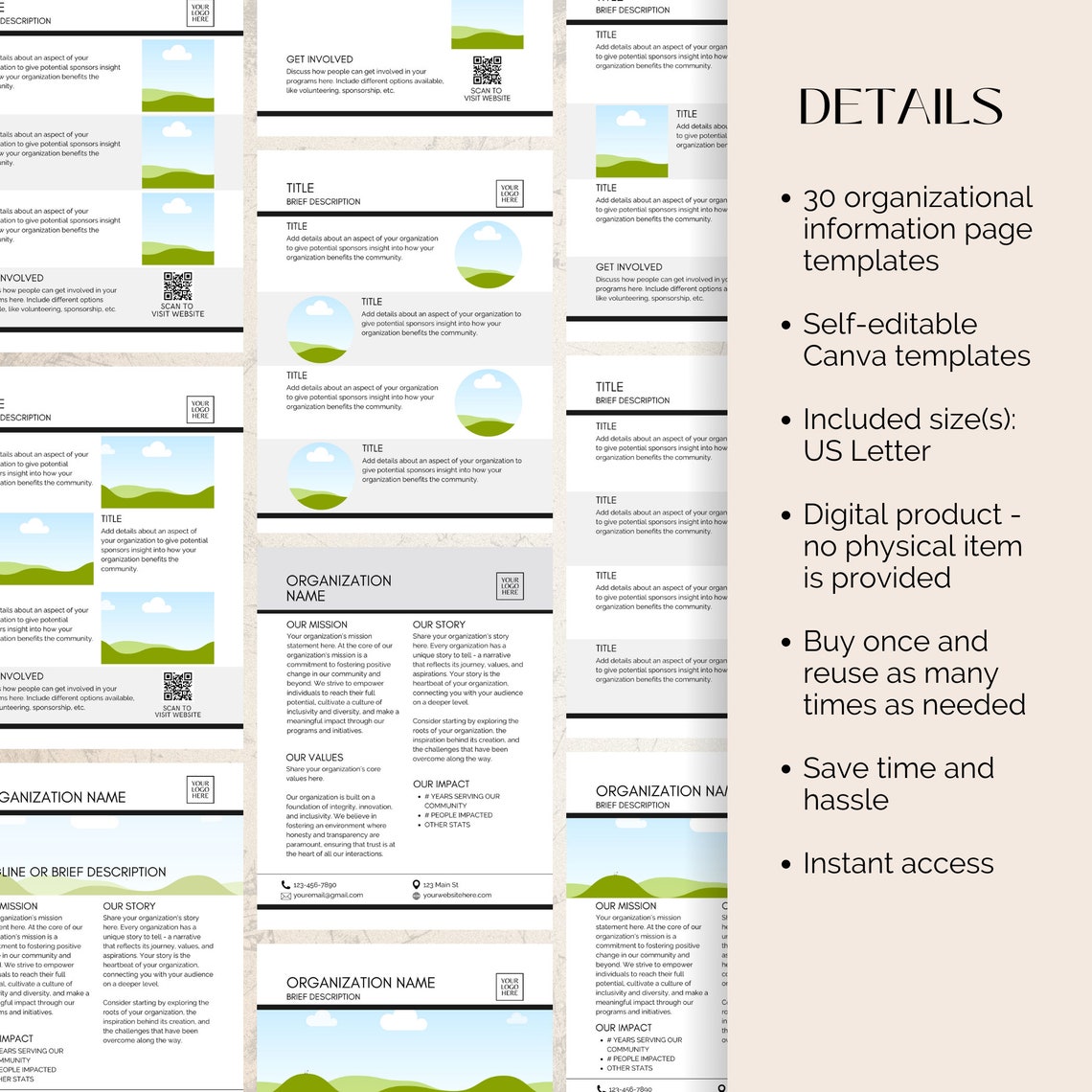 Nonprofit One Pager Canva Templates, Non Profit Program Infographic ...