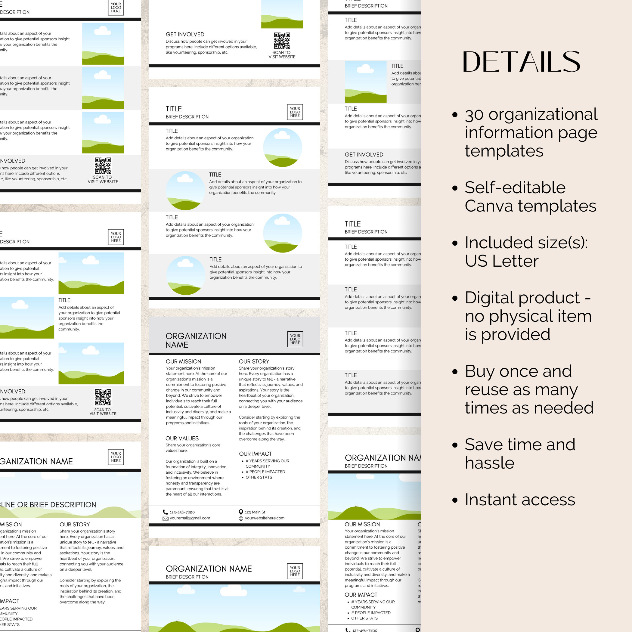 Nonprofit One Pager Canva Templates, Non Profit Program Infographic ...