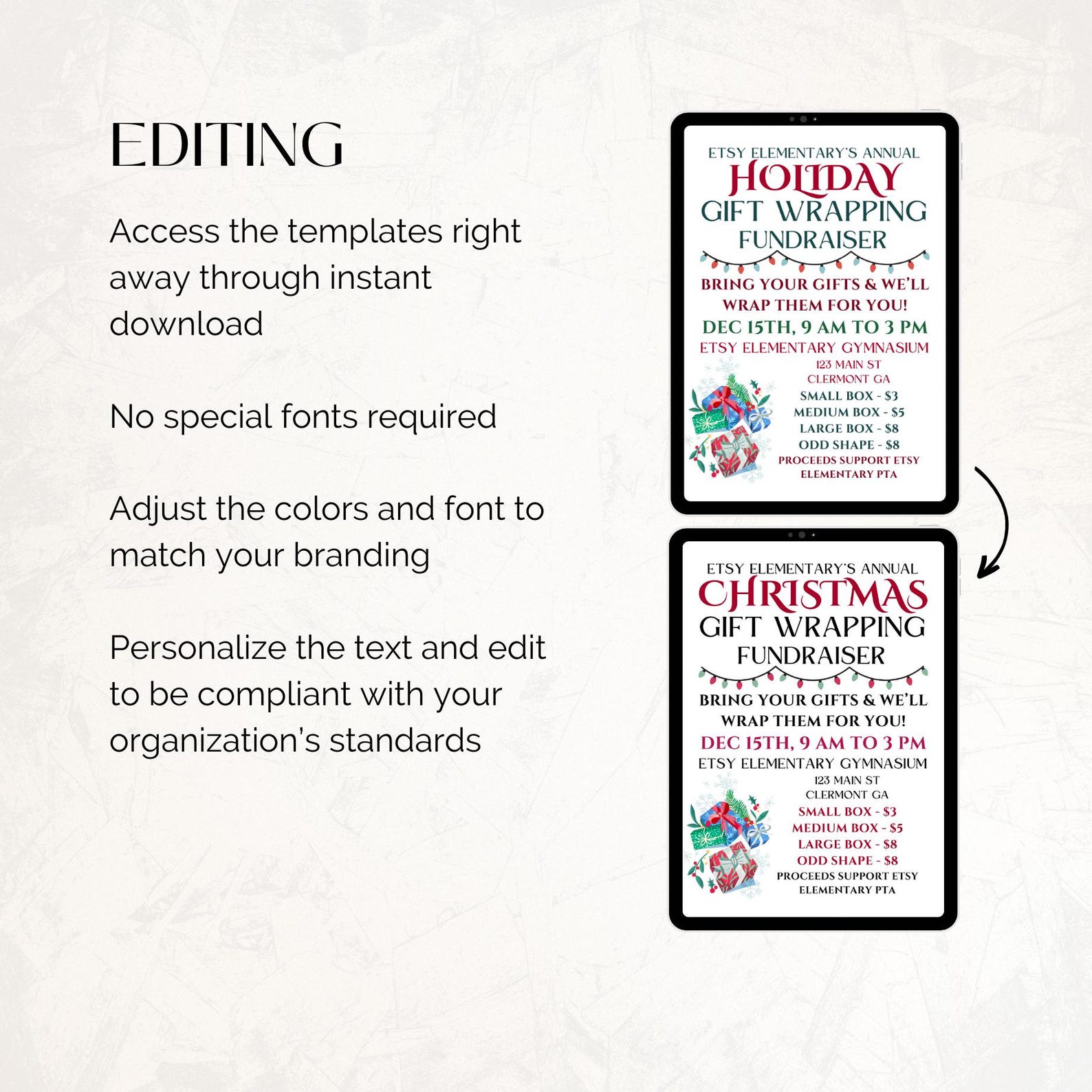 Holiday Gift Wrapping Flyer Canva Template, Christmas Gift Wrap ...